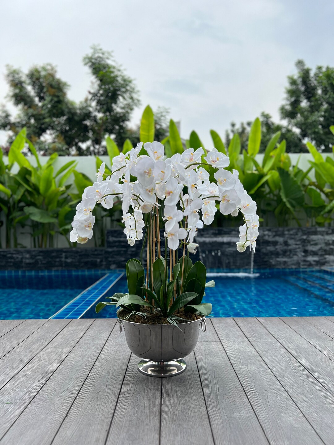 Exclusive Artificial Orchids Arrangement Metal Planter - Etsy