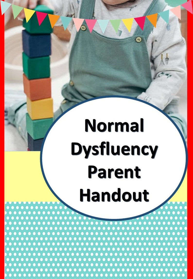 Normal Dysfluency non Fluency Parent Handout - Etsy