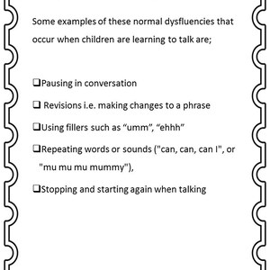 Normal Dysfluency Non fluency Parent Handout - Etsy México