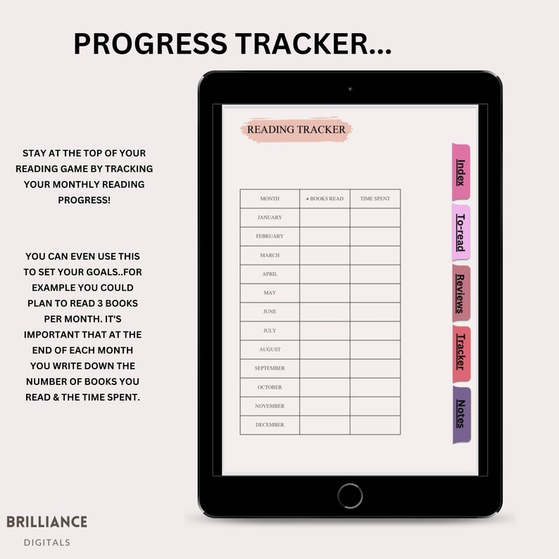 Digital Reading Planner - Etsy