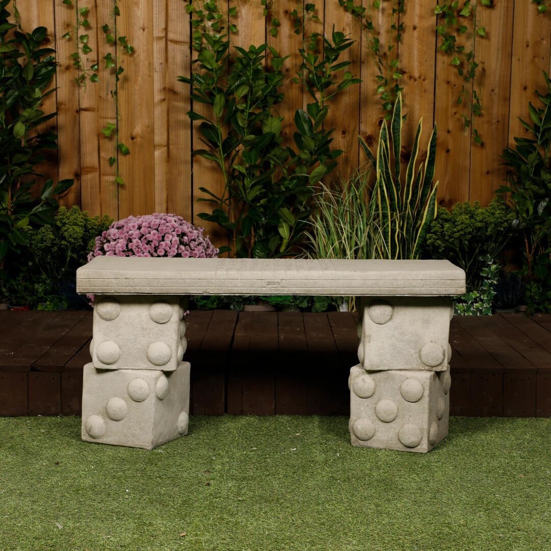 Garden Statues Bench Seat Moksha Patamu Dice of Fortune Design - Etsy