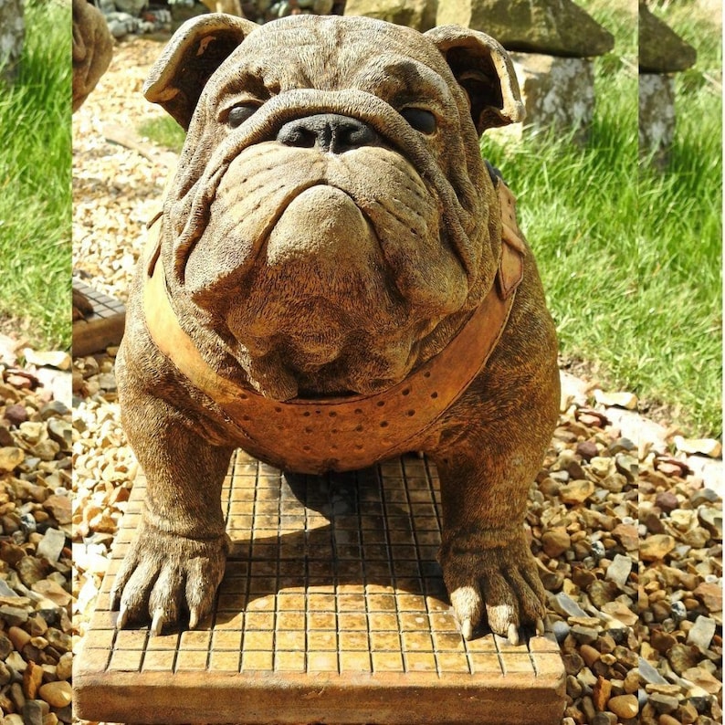 Discount Garden Statues Life Size Sitting British Bulldog - Etsy UK