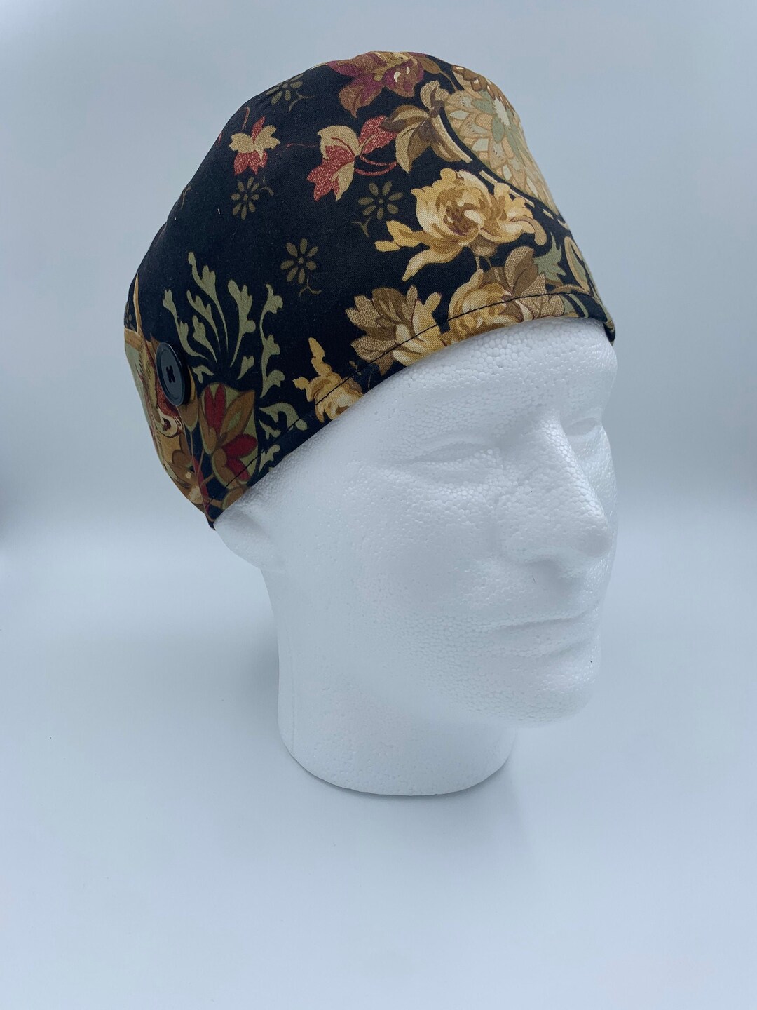 Scrub Cap Hat Autumn Leaves Design Ear Saver - Etsy