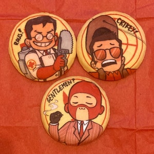 Big Squishy Fabric TF2 Buttons (2.5") - Etsy