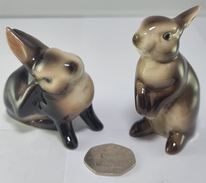 Vintage Porcelain Goebel Brown Rabbits Marked West Germany 1969 - Etsy
