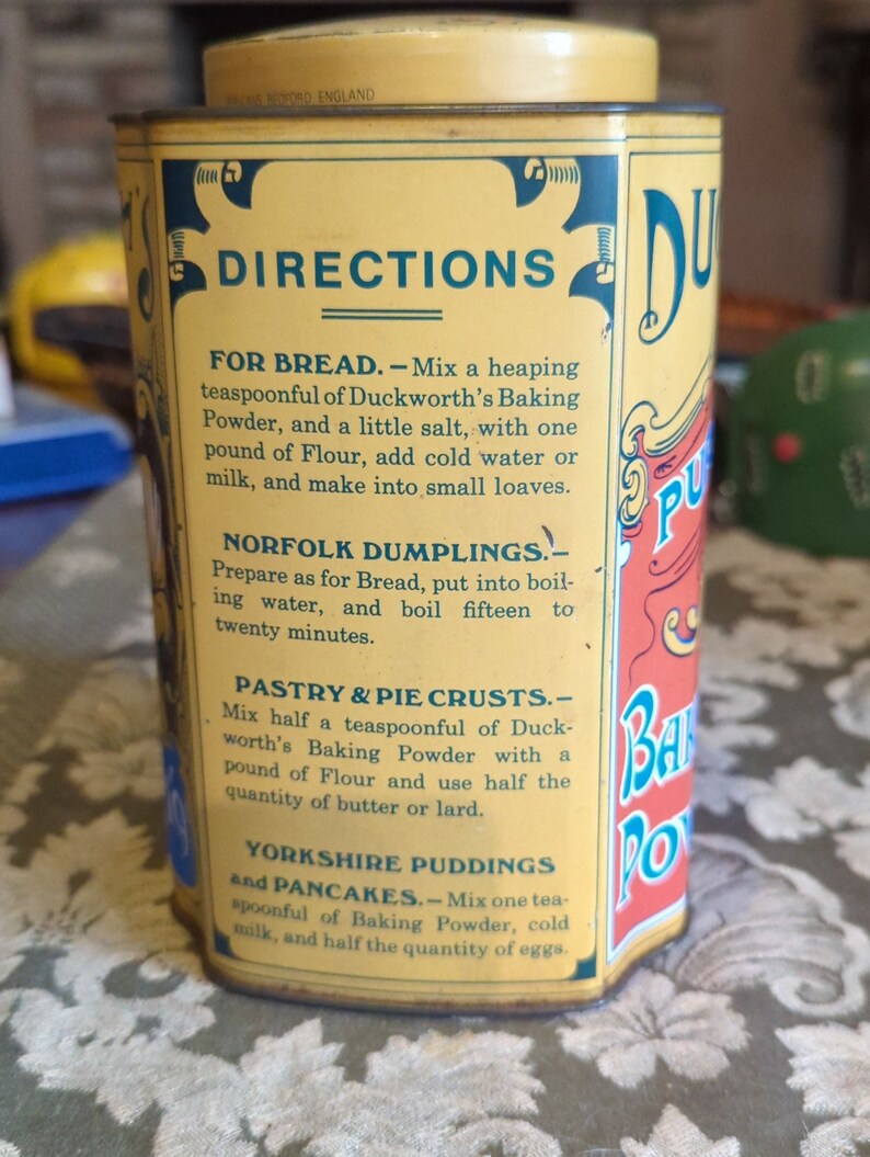 Vintage Duckworths Baking Powder Tin - Etsy