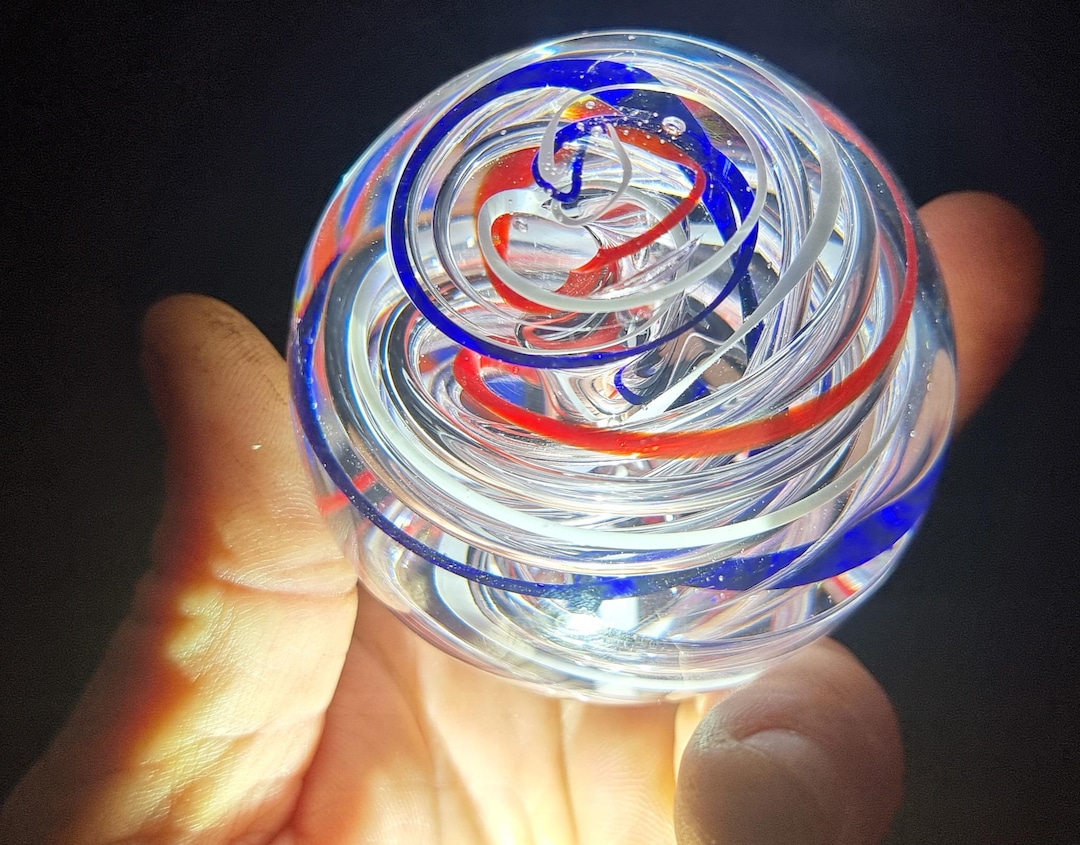 RARE Vintage British Langham Glass Paperweight / Art Glass Multi Colour ...