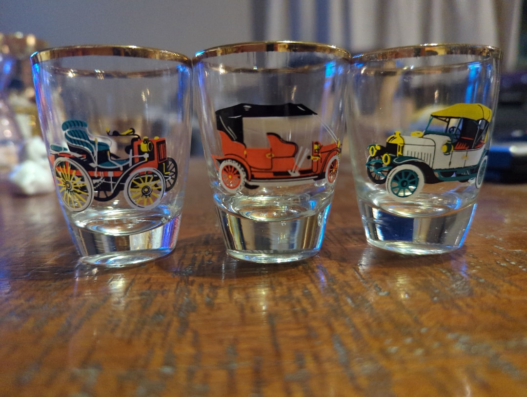 A Set of Three Classic Car Shot Glasses - Etsy