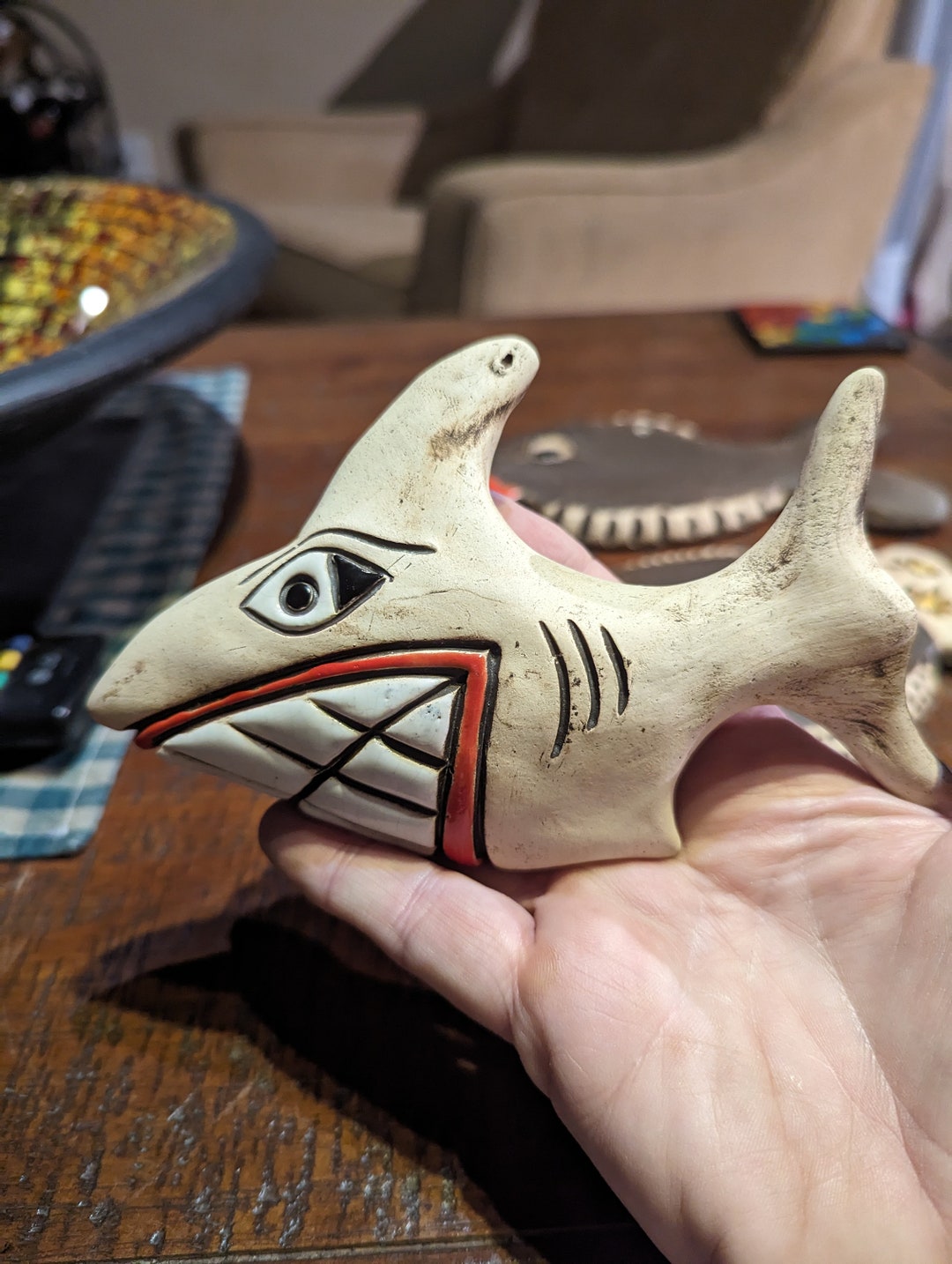 Ornamental Clay Pottery Fish Wall Art Ceramics Collectable Fish Clay ...