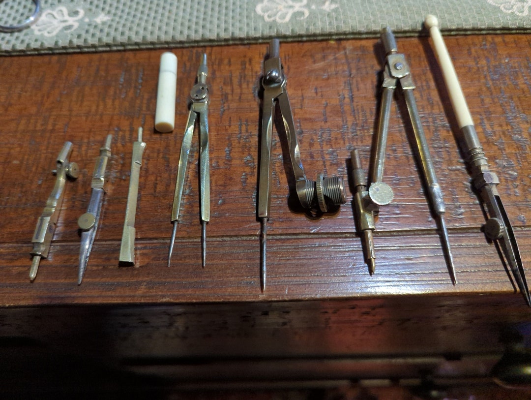 Vintage Drafting Instruments Drawing, Drafters Tools Compasses - Etsy