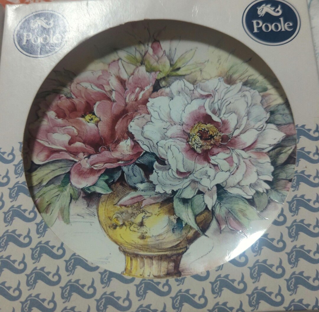 Set of Four Poole Pottery Plates, Wall Hangings, Flower Art,wall Art ...