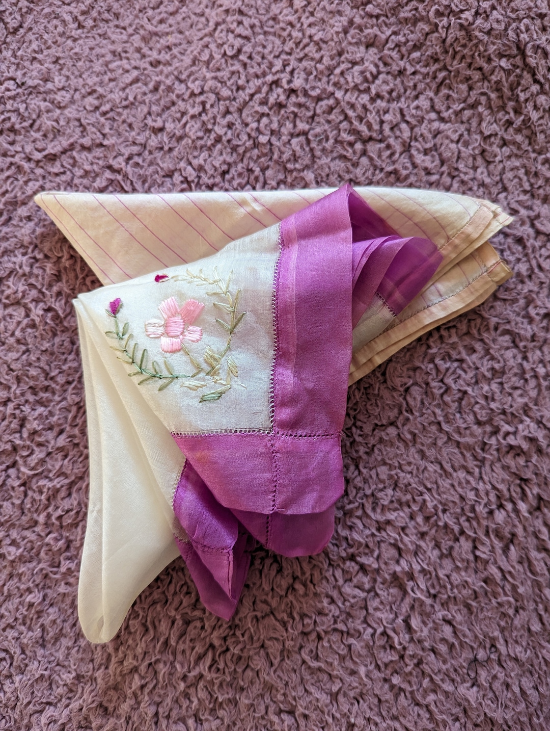 Two Beautiful Silk Handkerchiefs Clothing Accessories Vintage Clothing ...