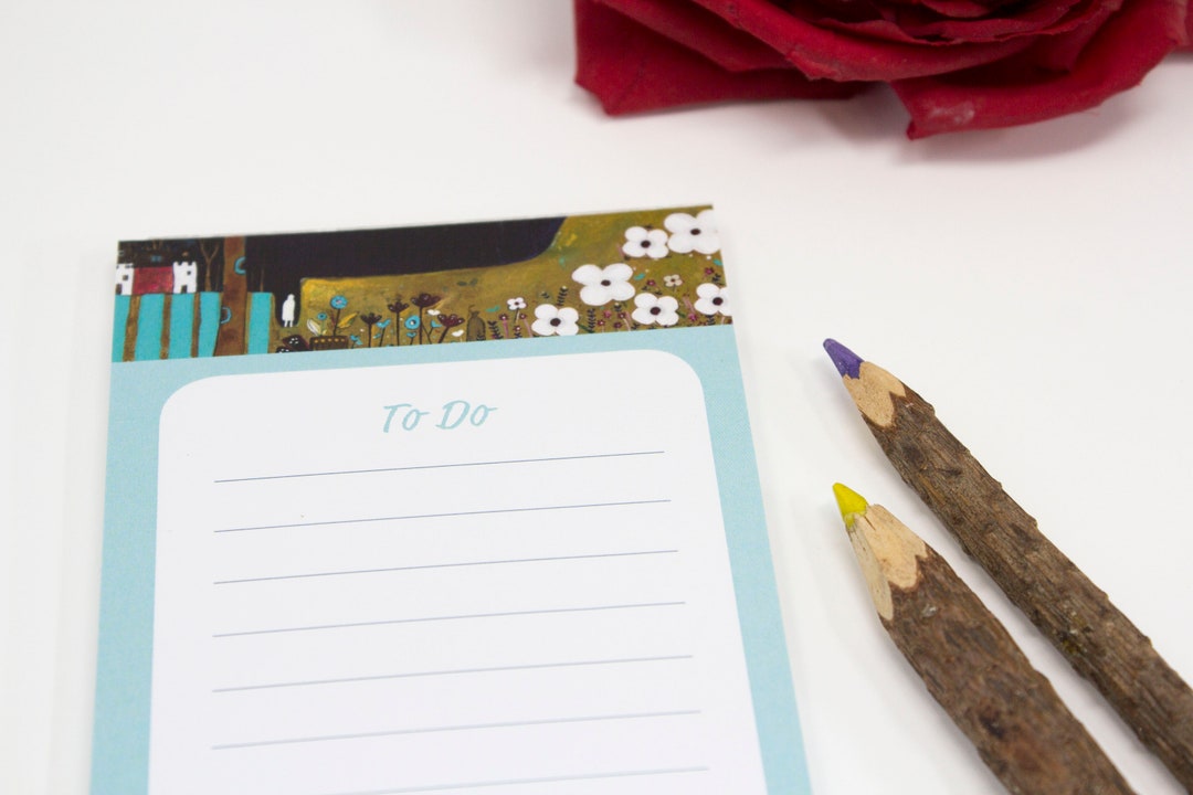 Illustrated To Do List Notepad, Daily Planner, Shopping List Pad, Tear ...