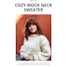 Knitting Pattern: Cozy Mock Neck Sweater, Cropped Fit, Super Chunky ...