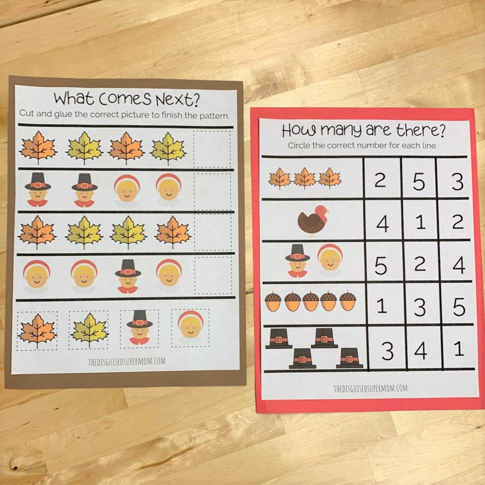 Thanksgiving Preschool Printable Pack | Etsy