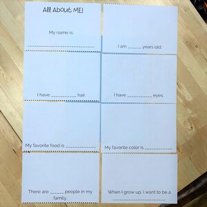 All About Me - Preschool Printable Pack - Etsy