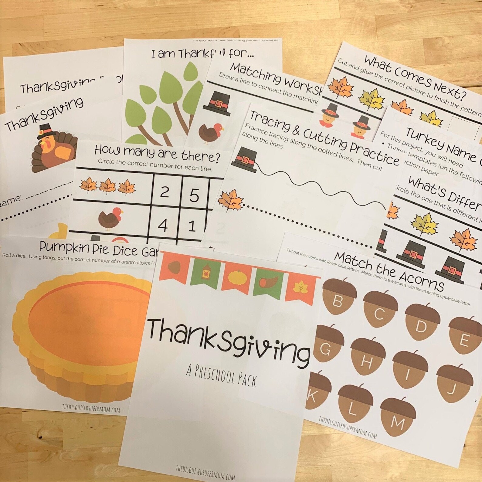 Thanksgiving Preschool Printable Pack - Etsy