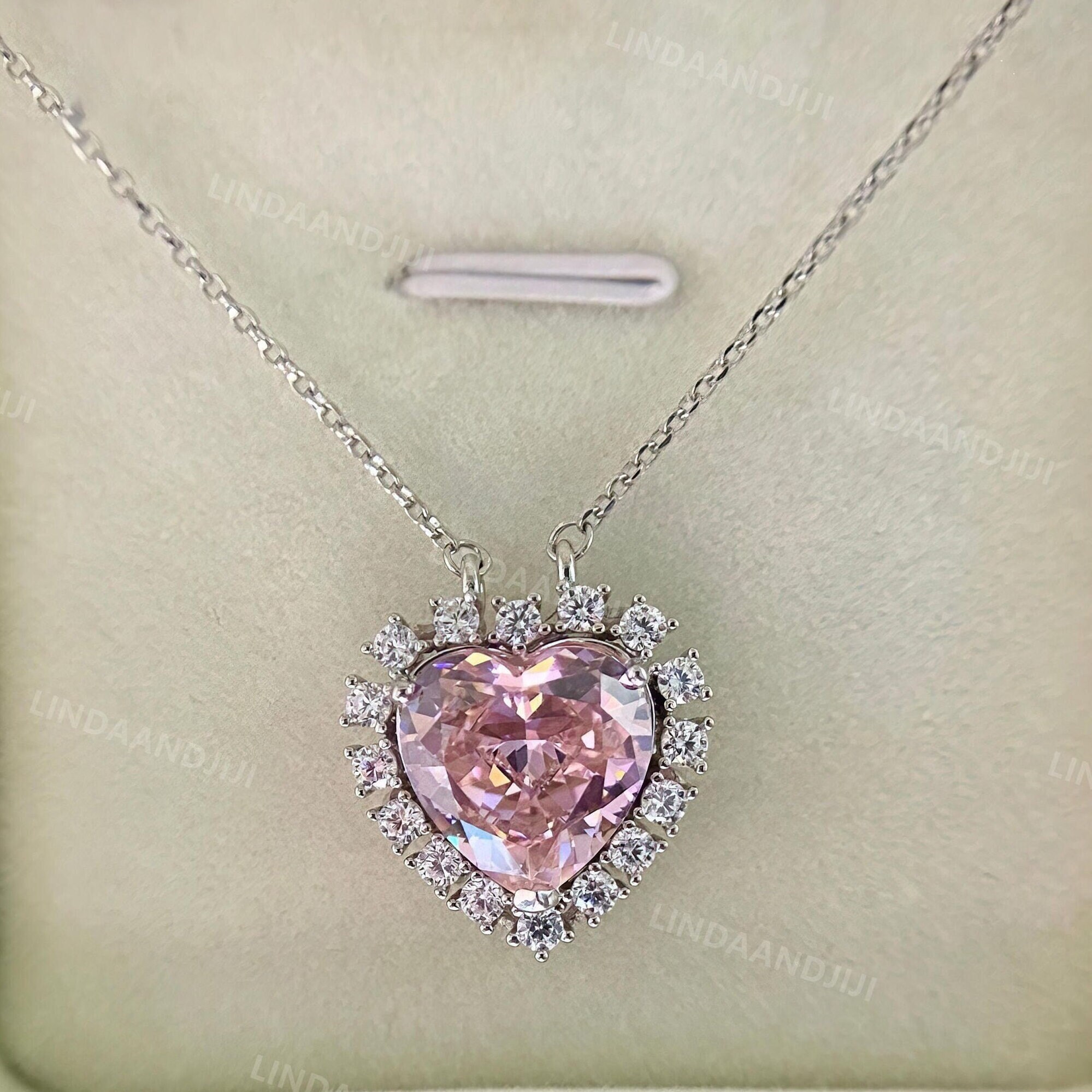 Hot Pink Diamond Necklace