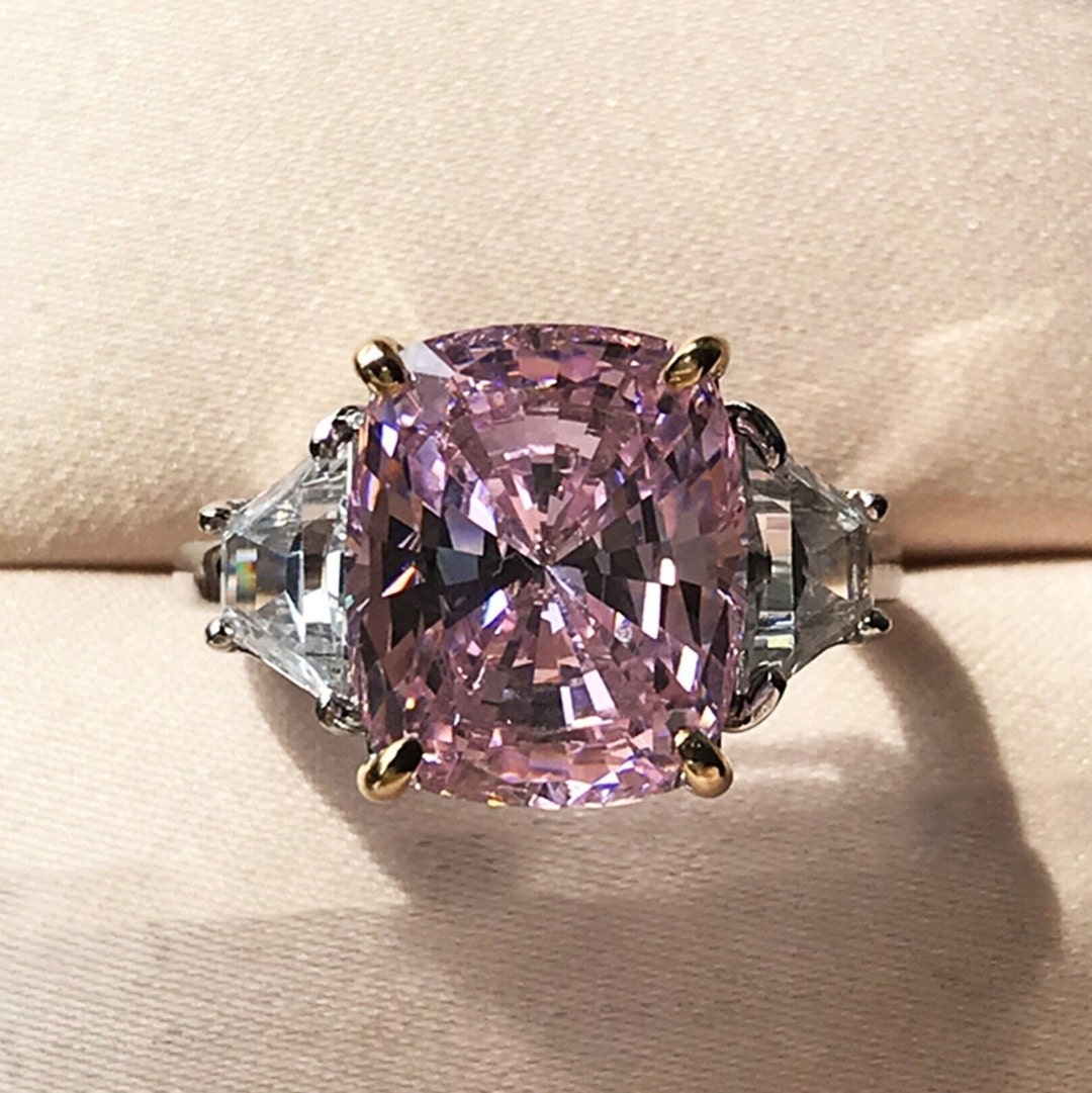 Light Pink Diamond Ring,ring for Women Sterling Silver - Etsy