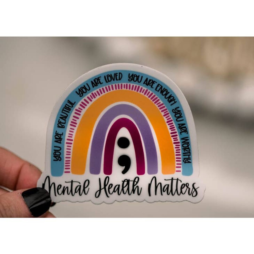 Mental Health Matters Rainbow Vinyl Stickers, 3 In - Etsy
