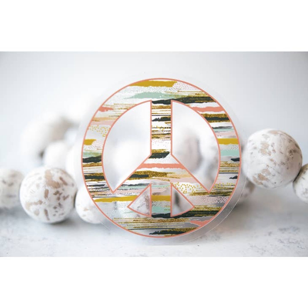 Mulit-color Peace Sign, Sunset Clear Vinyl Sticker, 3in. - Etsy