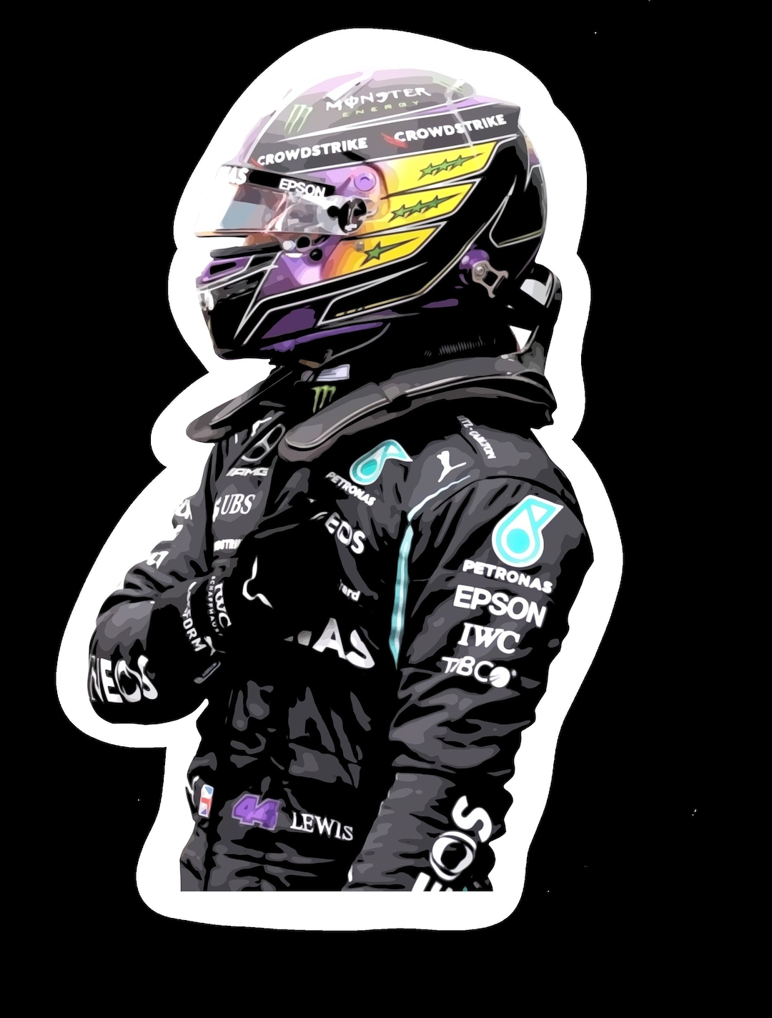 Formula One Lewis Hamilton Vinyl Sticker - Etsy