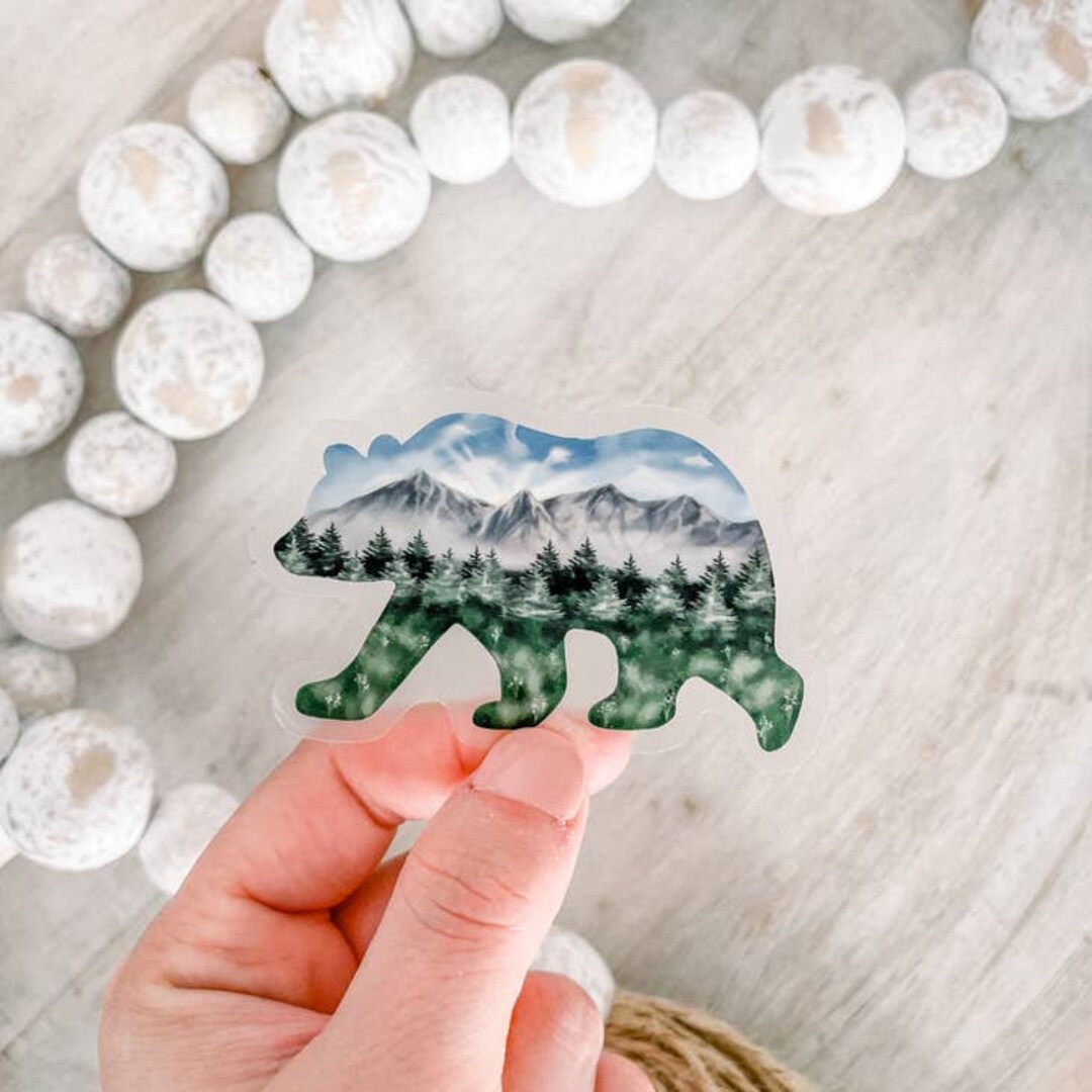 Bear Mountain Scene Clear Vinyl, Sticker, 3 In. - Etsy