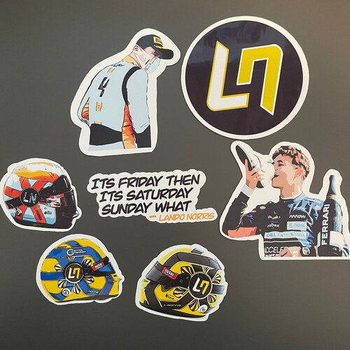 Lando Norris Sticker Pack Norris Sticker Formula 1 Sticker - Etsy