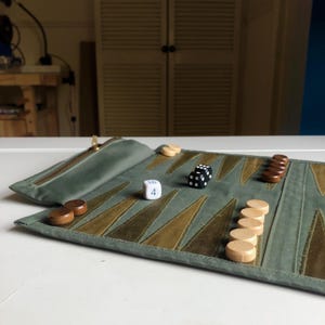 Canvas Roll-up Backgammon Set - Etsy