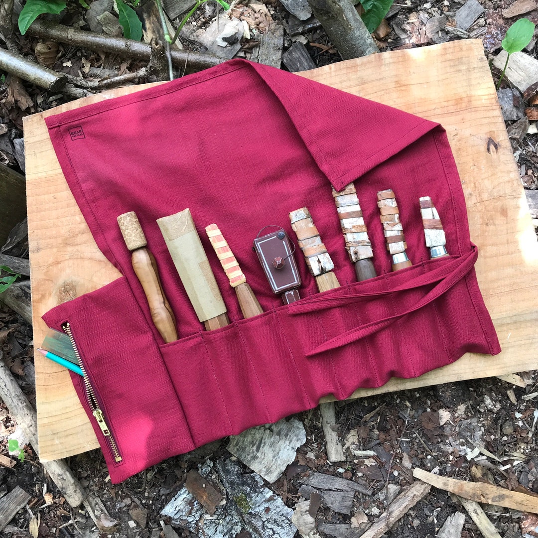 Maroon Red Cotton Tool Roll Pen Pencil Paintbrush Roll - Etsy