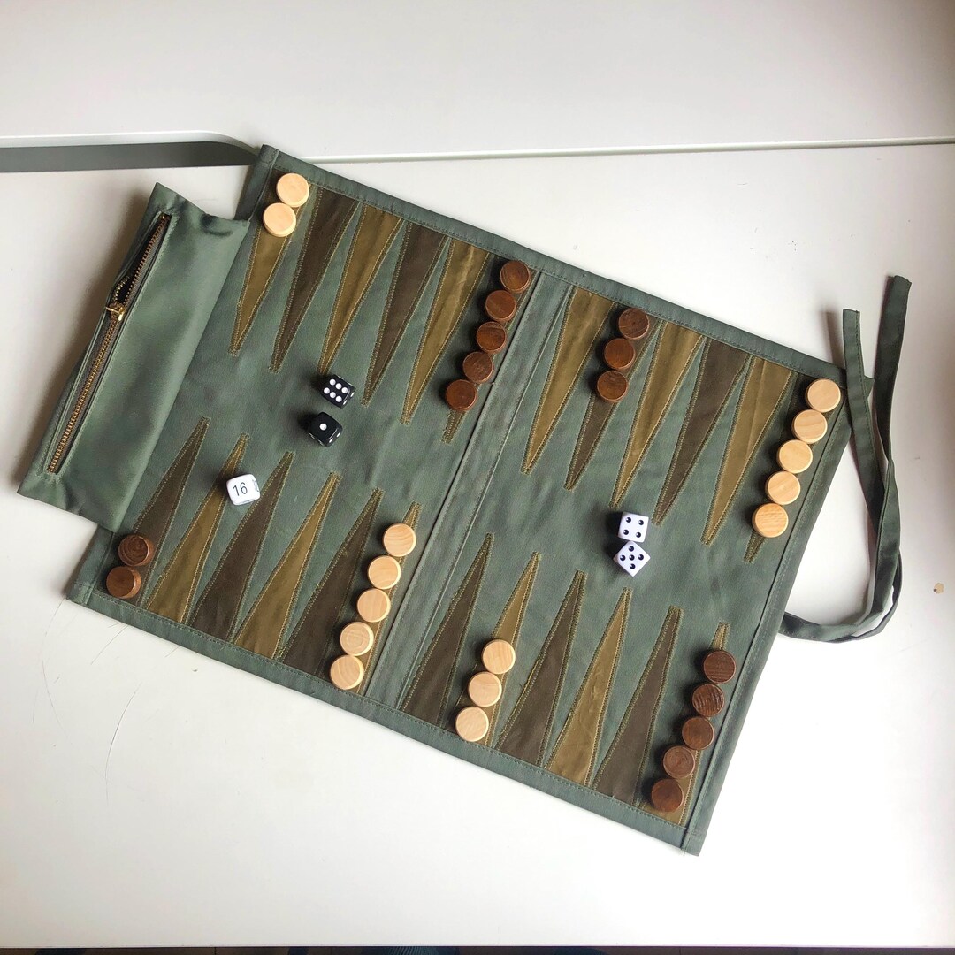 Canvas Roll-up Backgammon Set - Etsy