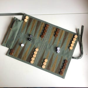 Canvas Roll-up Backgammon Set - Etsy