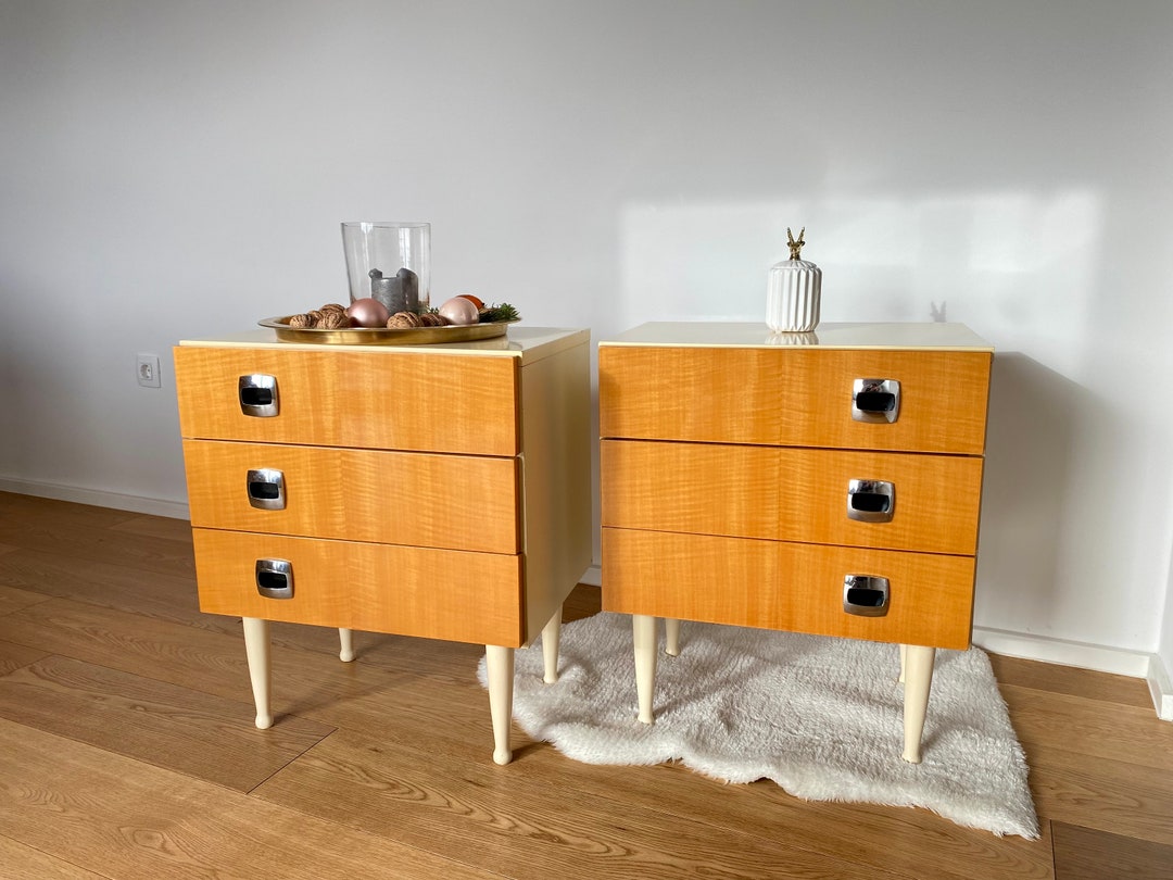 1 of 2 Bedside Tables / Night Stands / Retro Modern Nightstands / Mid ...