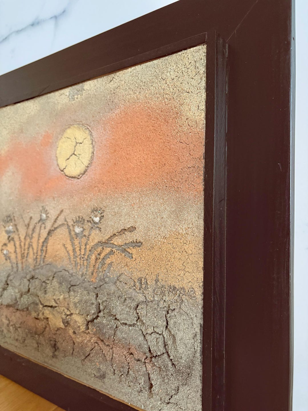 Vintage/sand Painting /nature Theme/ Framed Picture / Vintage Picture ...