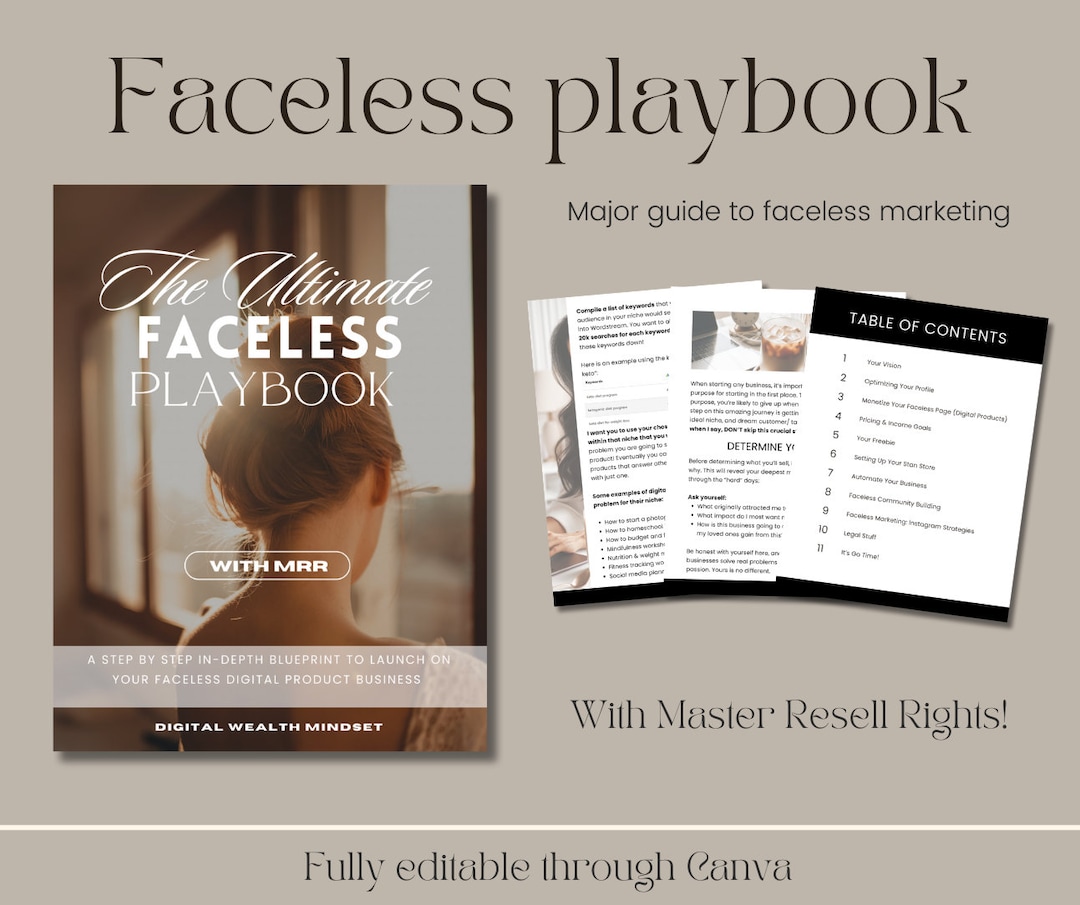 Faceless Marketing Guide. Affordable Ultimate Faceless Playbook (w ...