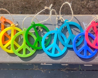 Iridescent Peace Sign Ornament - Etsy