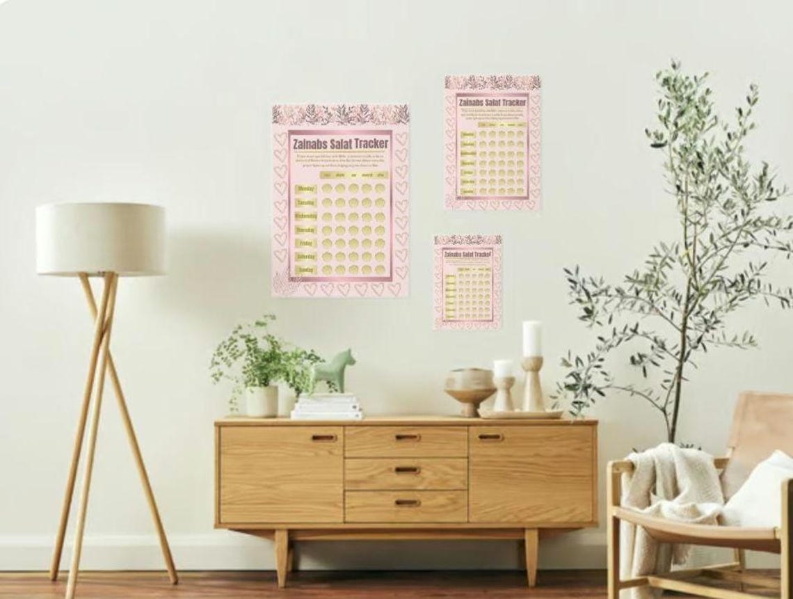 Muslim Elegant Salaat Tracker Template|| Edit Name and Ready to Print ...