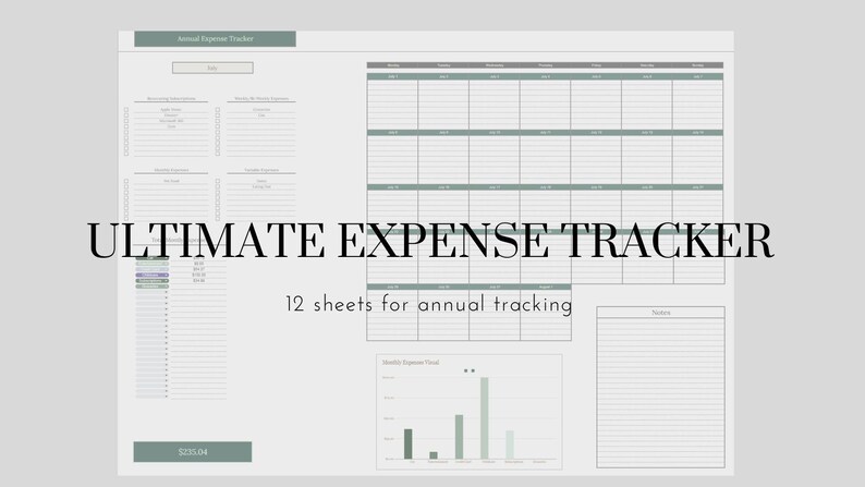 Annual Expense Tracker, Ultimate Tracker for Anyone - Etsy