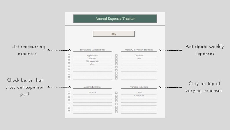 Annual Expense Tracker, Ultimate Tracker for Anyone - Etsy