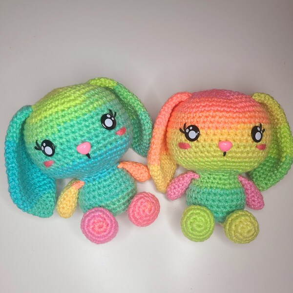 Rainbow Rabbit Plush - Etsy