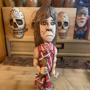 Hand Carved Eddie Van Halen Figure With Frankenstrat Made From - Etsy