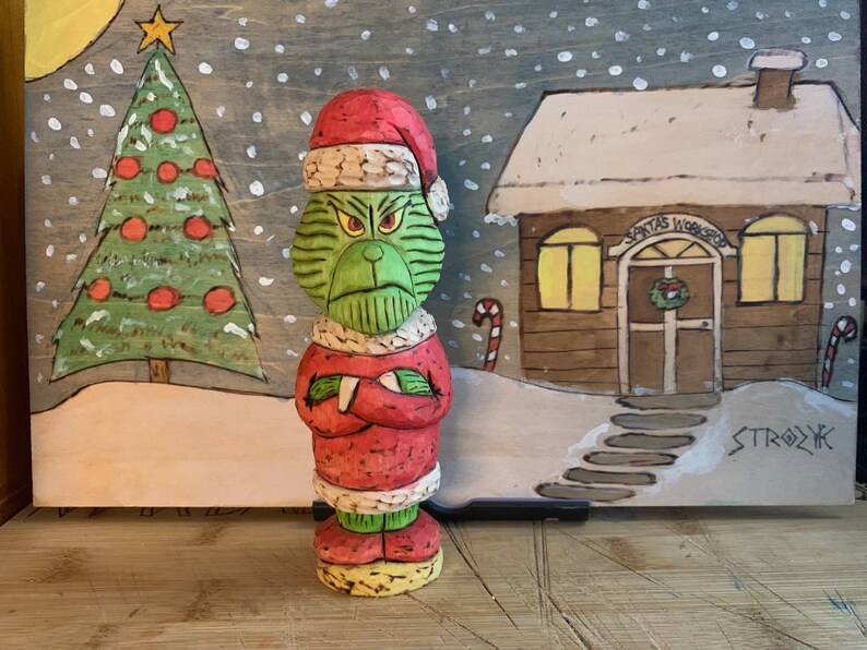 A Hand-carved Grinch Figurine. - Etsy