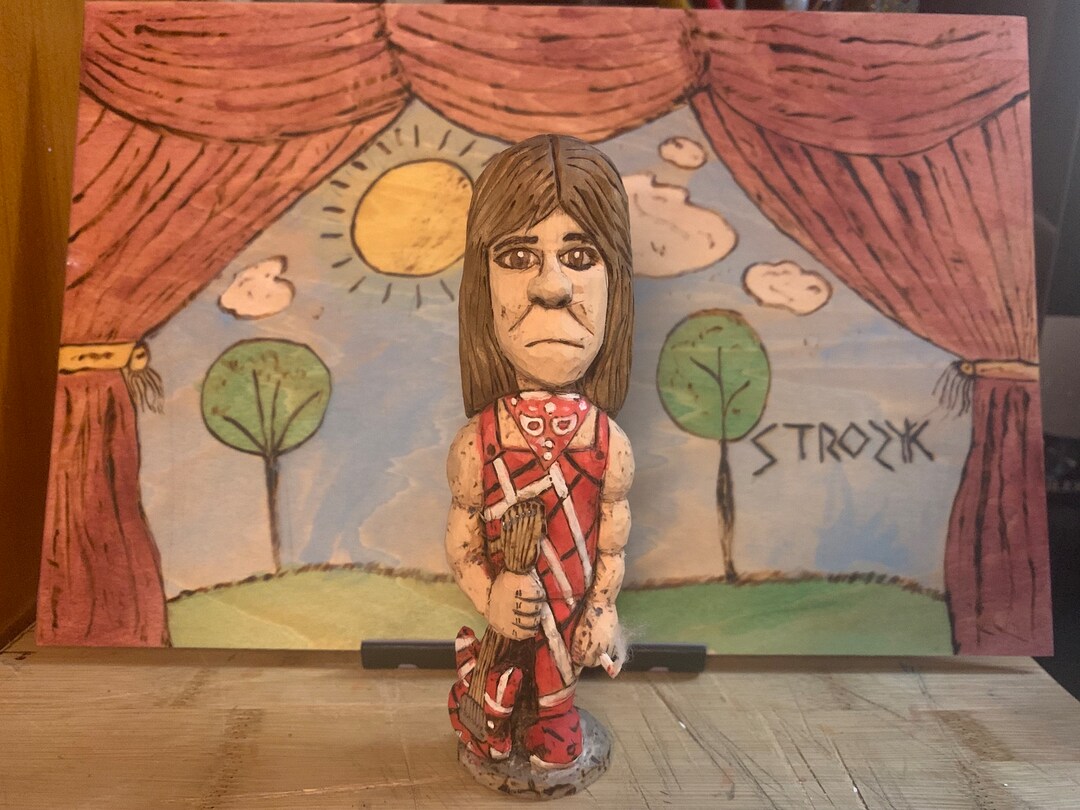 Hand Carved Eddie Van Halen Figure With Frankenstrat Made From - Etsy