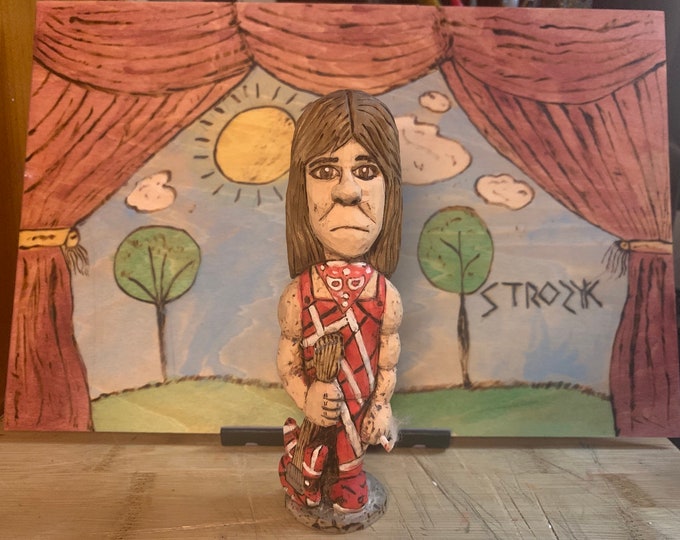 Hand Carved Eddie Van Halen Figure With Frankenstrat Made From - Etsy