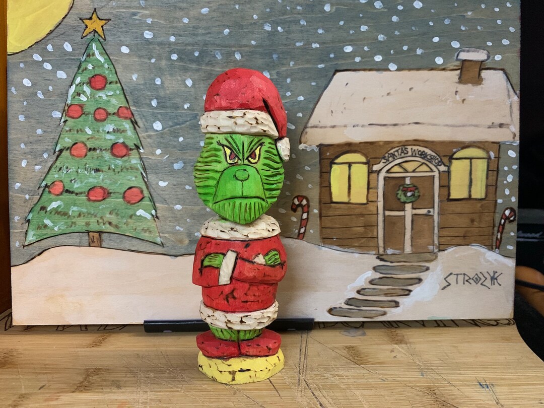 A Hand-carved Grinch Figurine. - Etsy