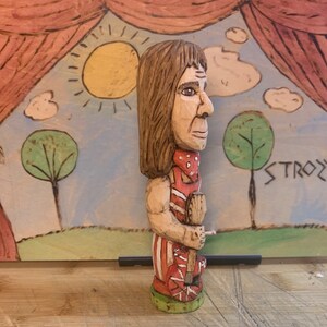 Hand Carved Eddie Van Halen Figure With Frankenstrat Made From Basswood ...