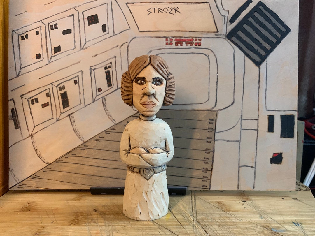 Hand Carved Folk Art Princess Leia From the Star Wars Films - Etsy