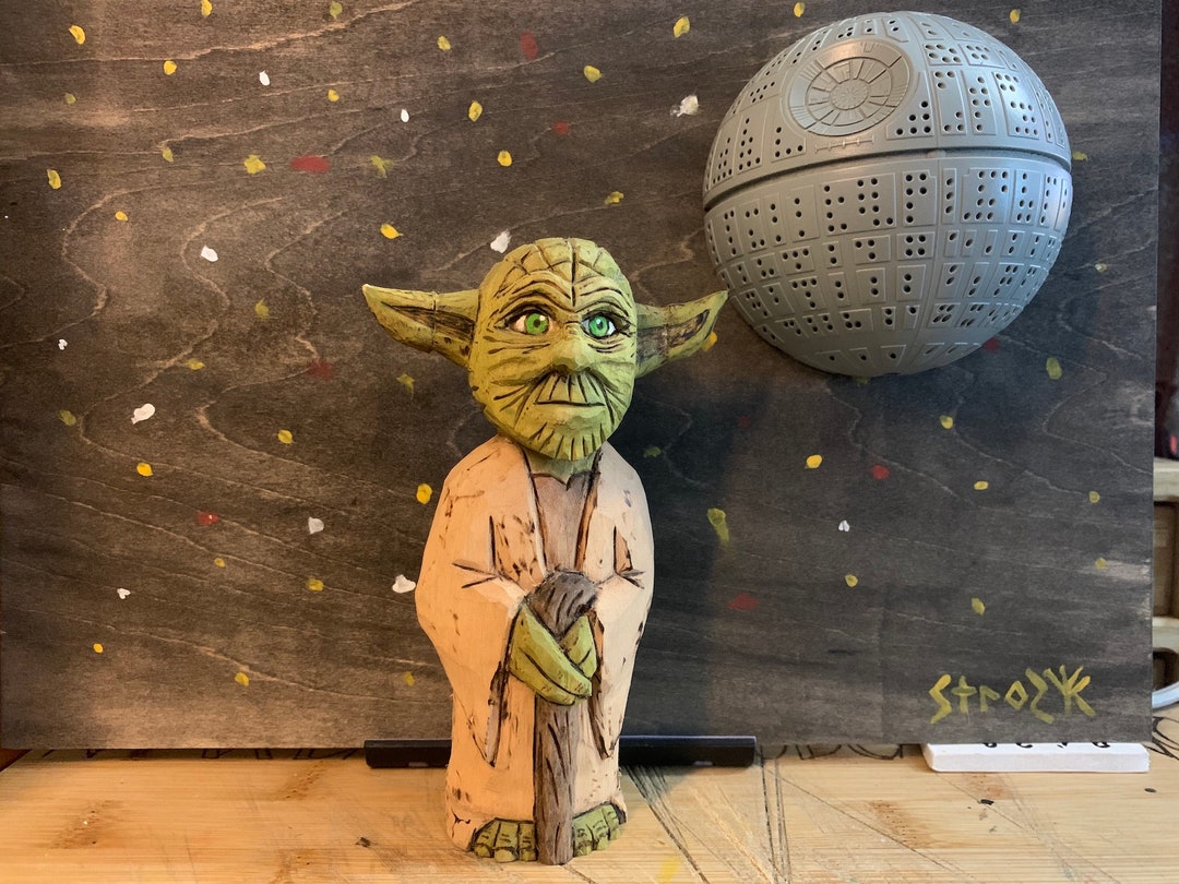A Hand Carved Folk Art Yoda From the Star Wars Films - Etsy