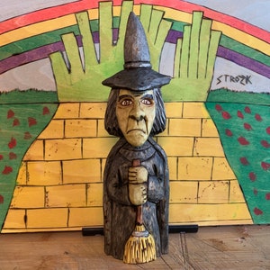 A Hand Carved Folk Art Style Wicked Witch of the West From the 1939 ...