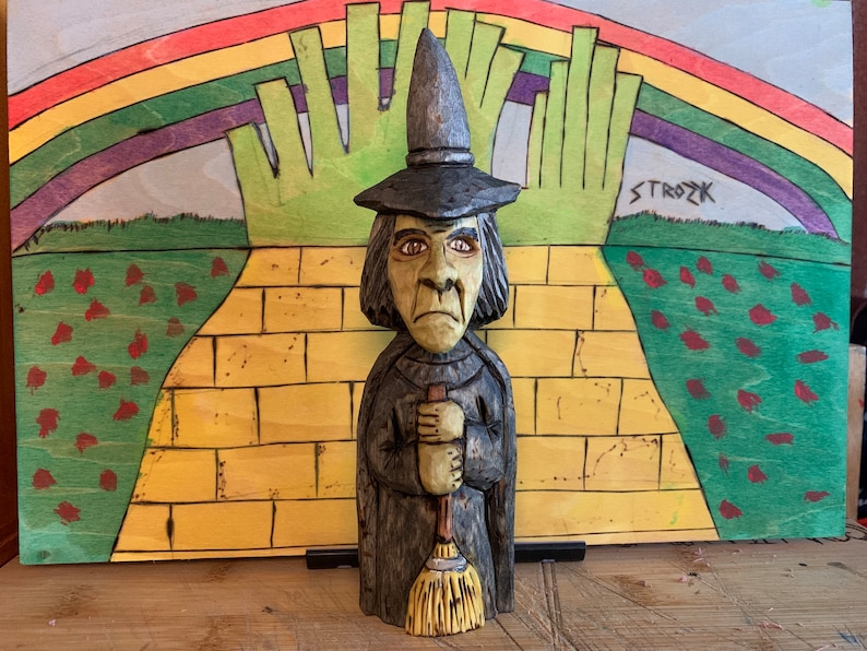 A Hand Carved Folk Art Style Wicked Witch of the West From the - Etsy